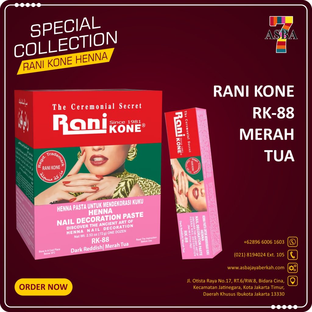 Rani Kone/Nail Decoration Paste RK-88 Dark Reddish (Merah tua) – Asba ...