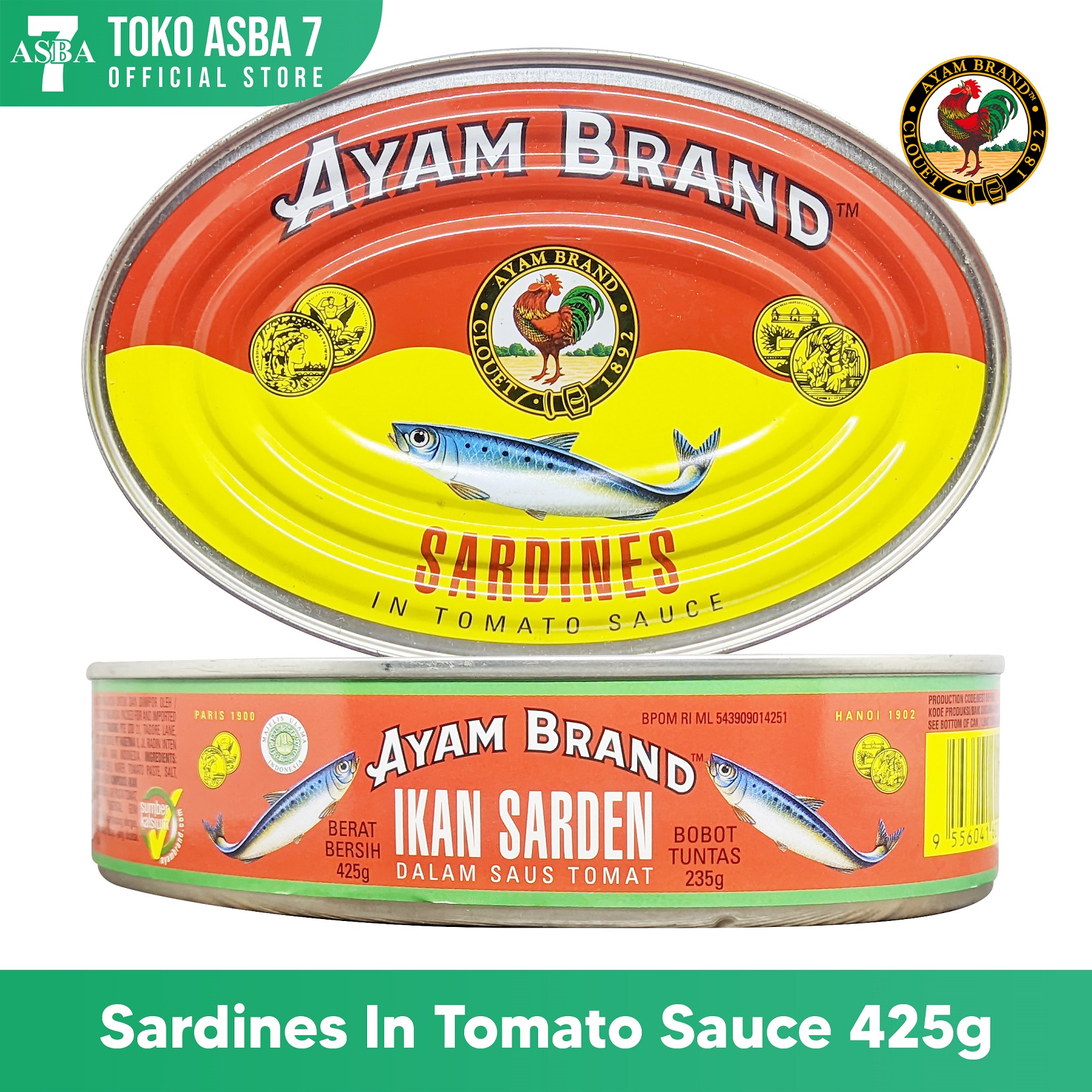 Ayam Brand Sardines In Tomato Sauce 425g – Asba Jaya Berkah
