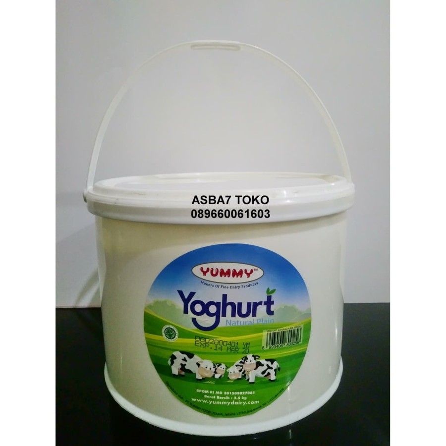 YUMMY YOGHURT NATURAL PLAIN 2.5KG – Asba Jaya Berkah