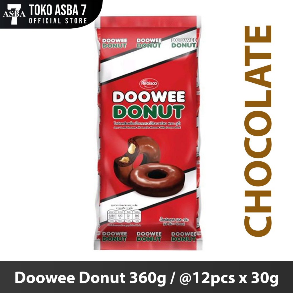DOOWEE DONUT CHOCO 12 PCS X 30 GR – Asba Jaya Berkah
